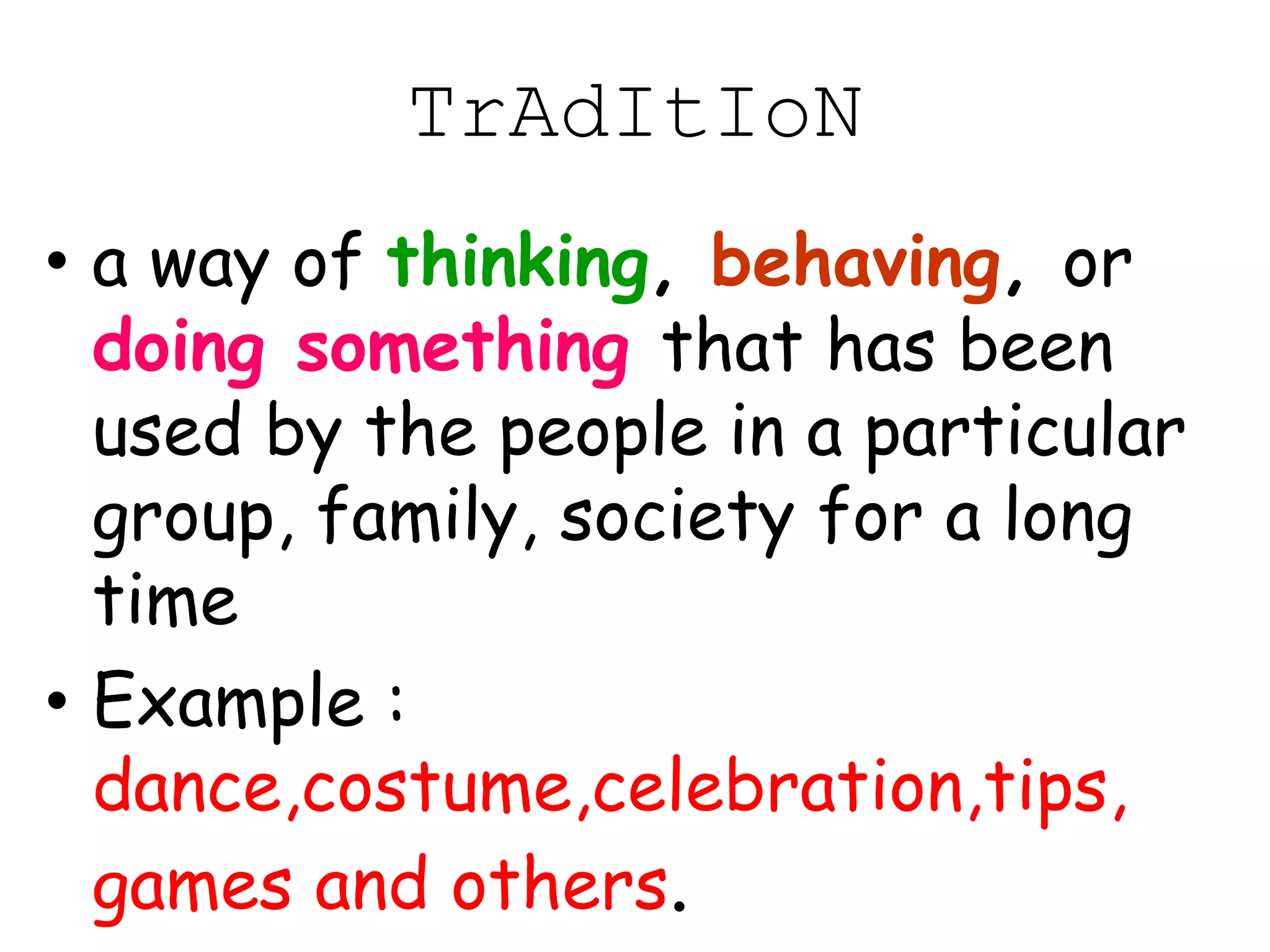 Culture and tradition year 5 | PPTX