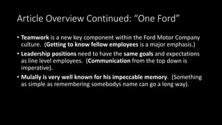 Culture at ford motor company | PPT