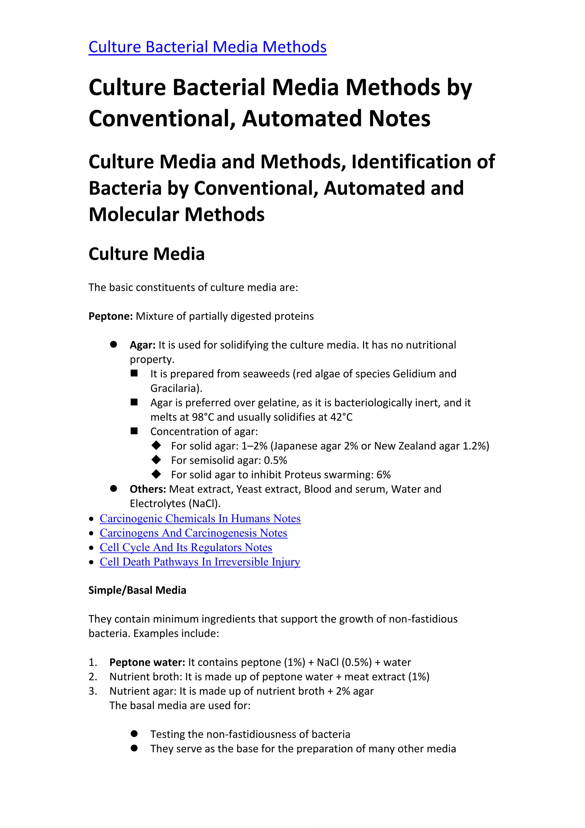 Culture Bacterial Media Methods by Conventional Automated | PDF