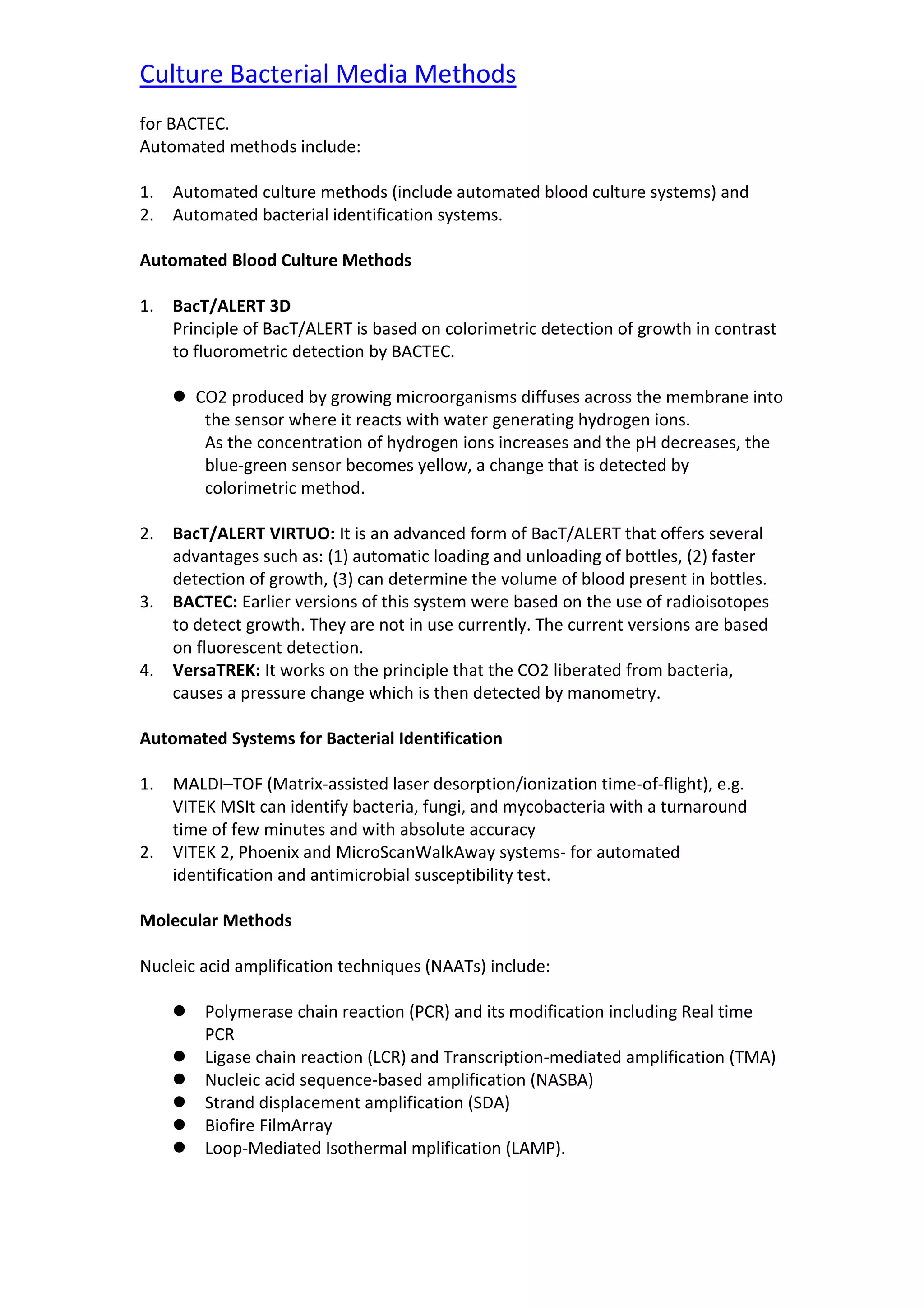 Culture Bacterial Media Methods by Conventional Automated | PDF