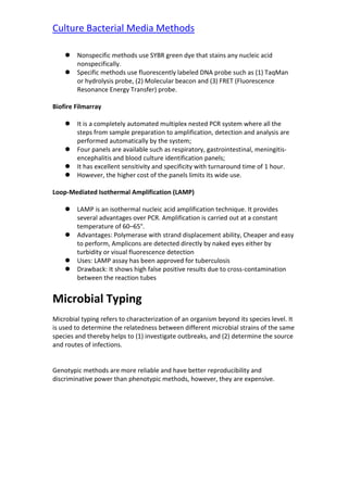 Culture Bacterial Media Methods by Conventional Automated | PDF ...