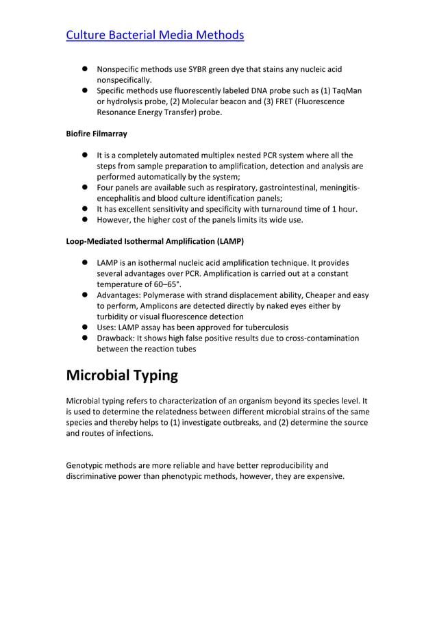 Culture Bacterial Media Methods by Conventional Automated | PDF ...