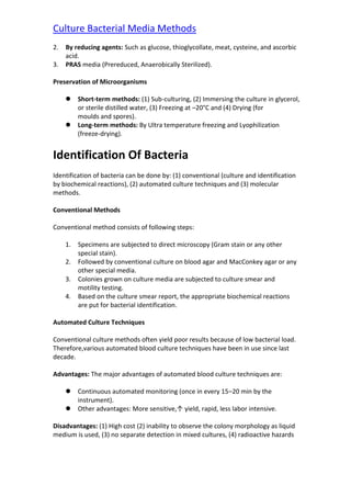 Culture Bacterial Media Methods by Conventional Automated | PDF