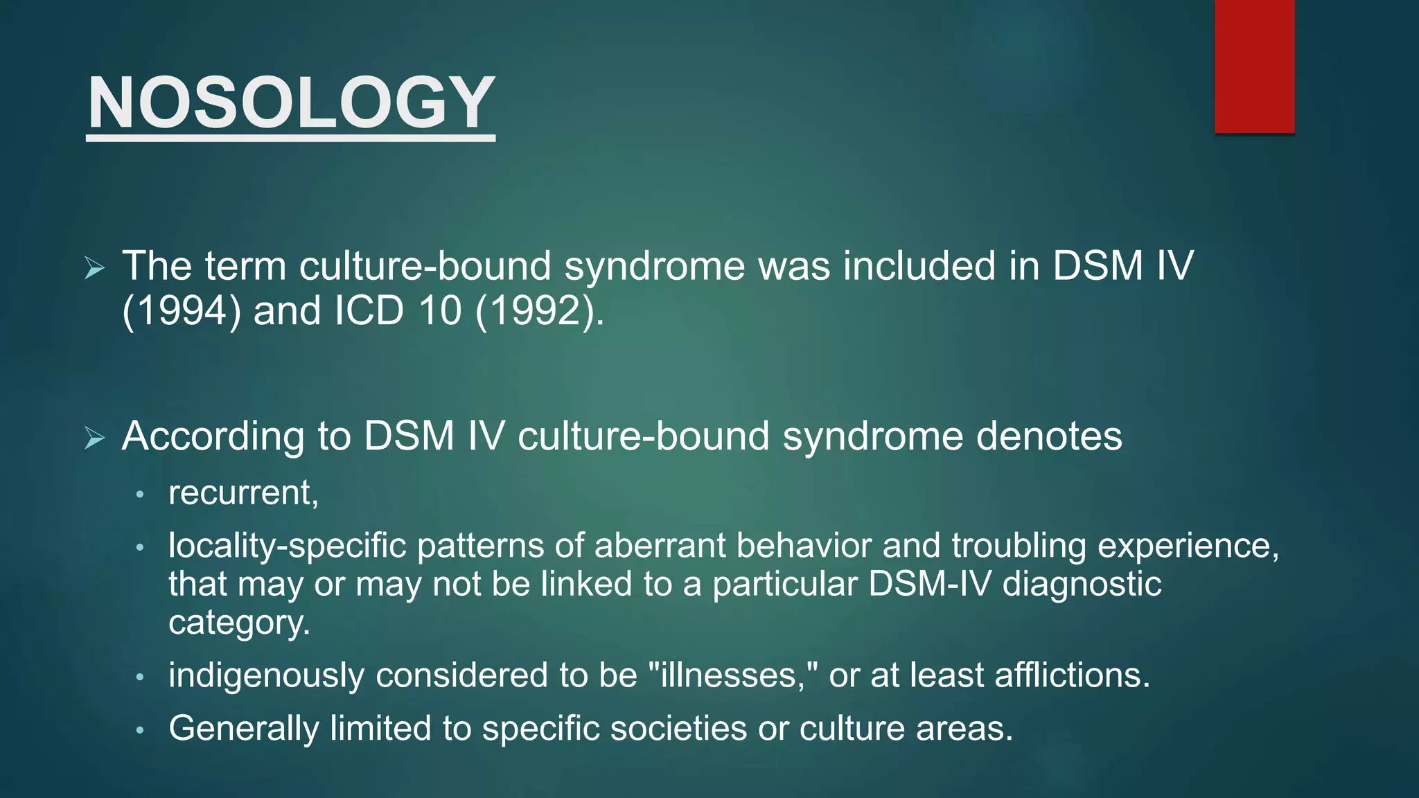 Culture bound syndromes | PPTX