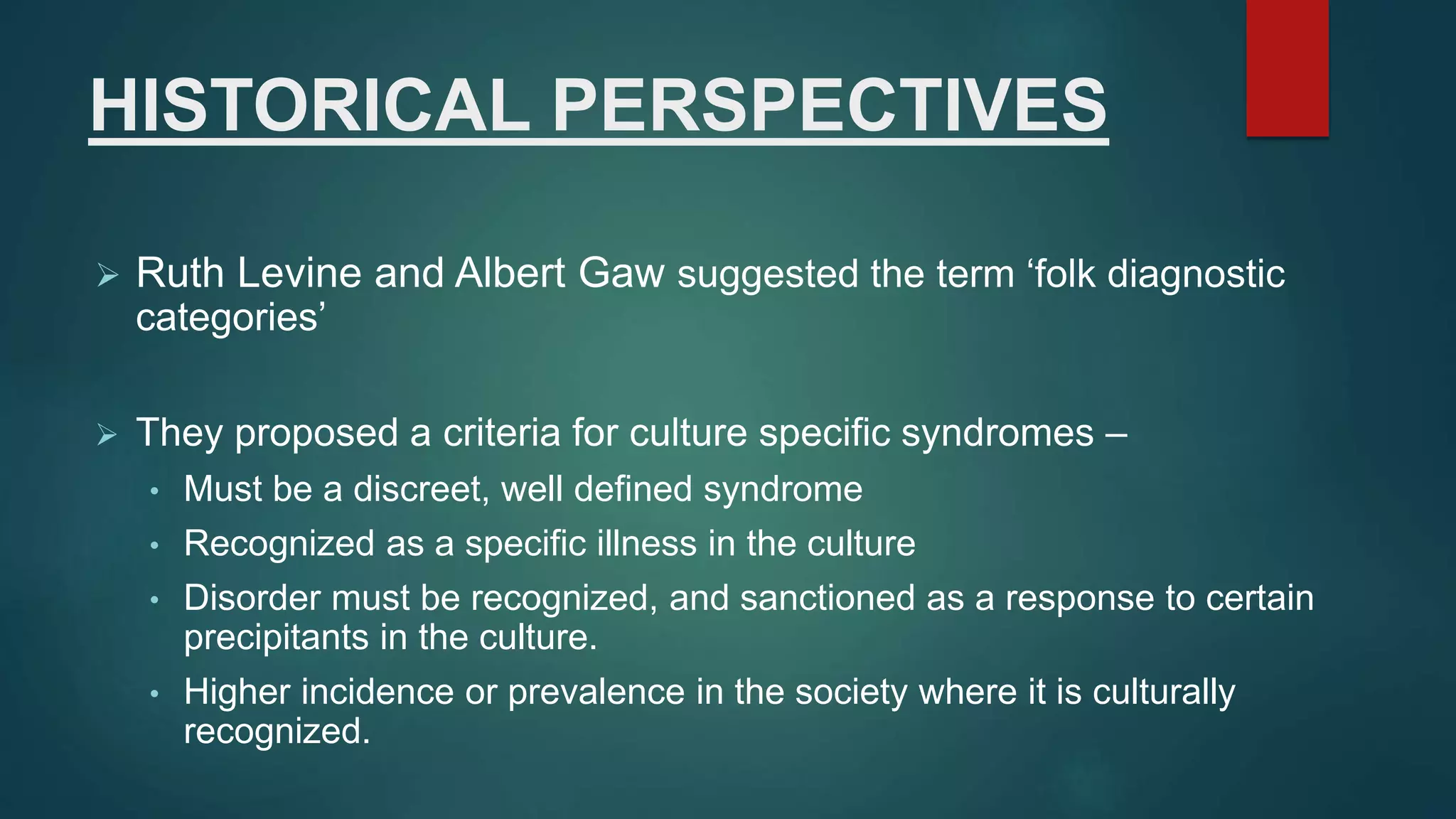 Culture bound syndromes | PPTX
