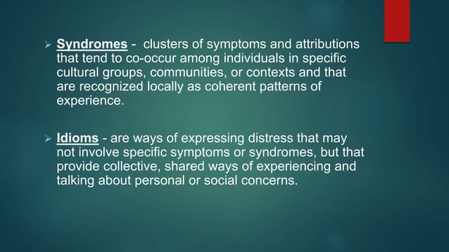 Culture bound syndromes | PPTX | Infectious Diseases | Diseases and ...