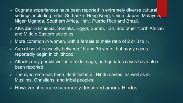 Culture bound syndromes | PPTX | Infectious Diseases | Diseases and ...