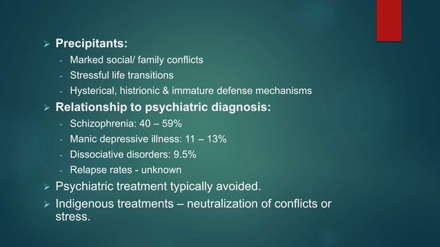 Culture bound syndromes | PPTX | Infectious Diseases | Diseases and ...