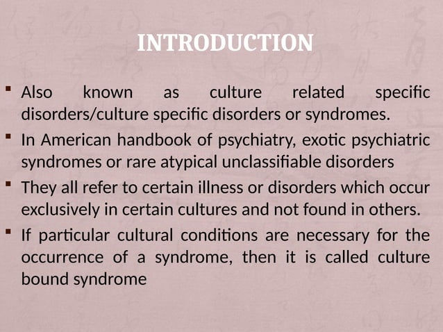 Culture bound syndromes.pptx for postgra | PPT