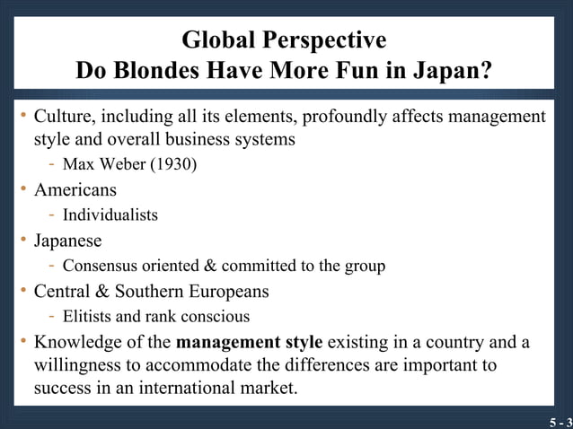 Culture, Management Style, and Business Systems | PPT | Business ...