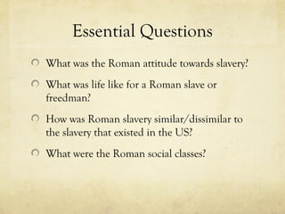 Culture Capsule: Roman Slavery | PPT