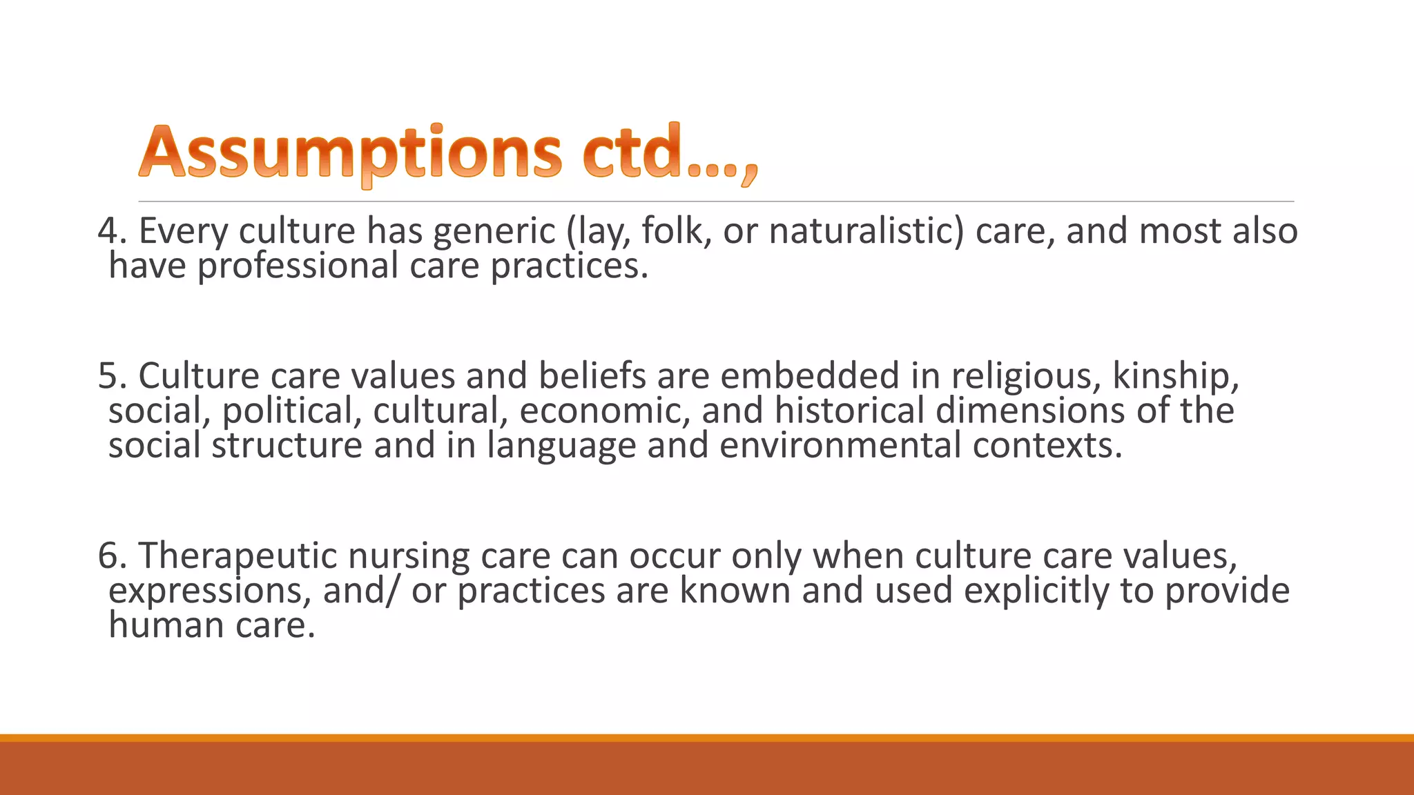 Culture care diversity and universality theory | PPTX