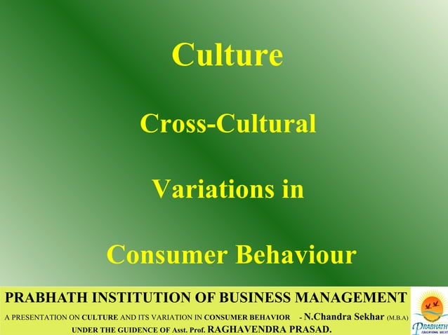 Culture & Consumer Behaviour | PPT