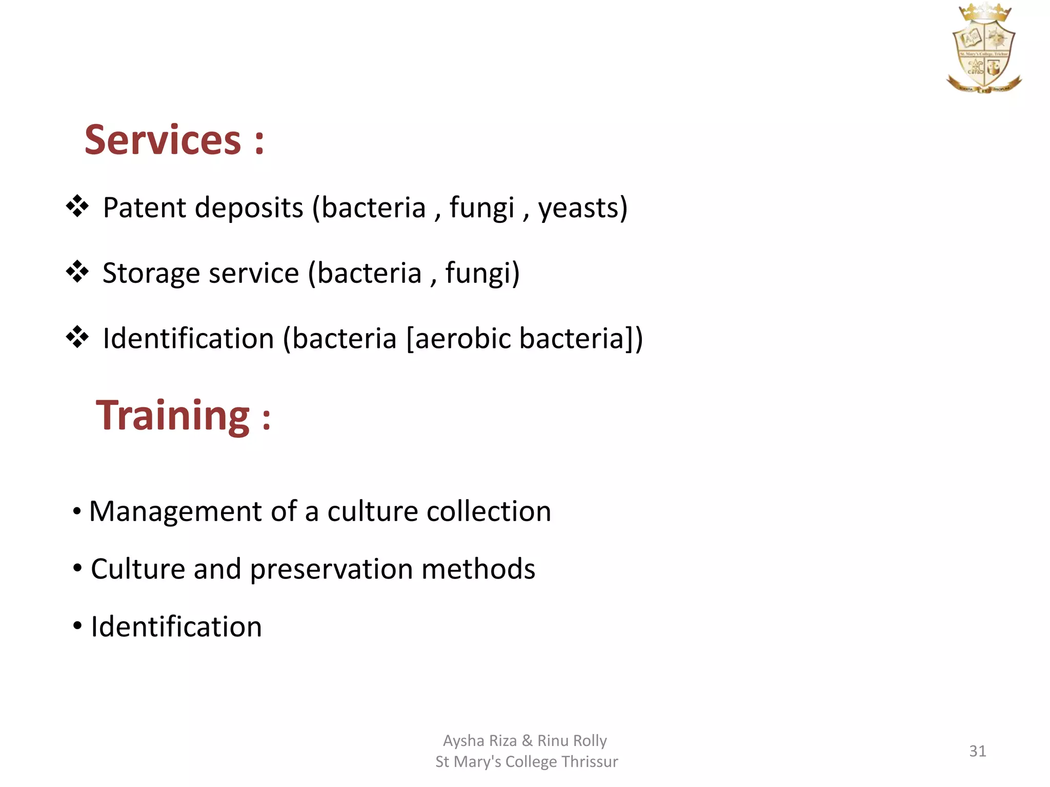 Culture collection center- National and International | PPTX