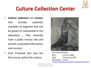 Culture collection center- National and International | PPTX