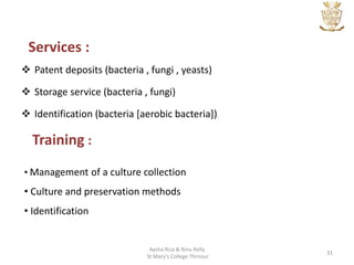 Culture collection center- National and International | PPTX