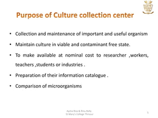 Culture Collection Center National and International | PPTX
