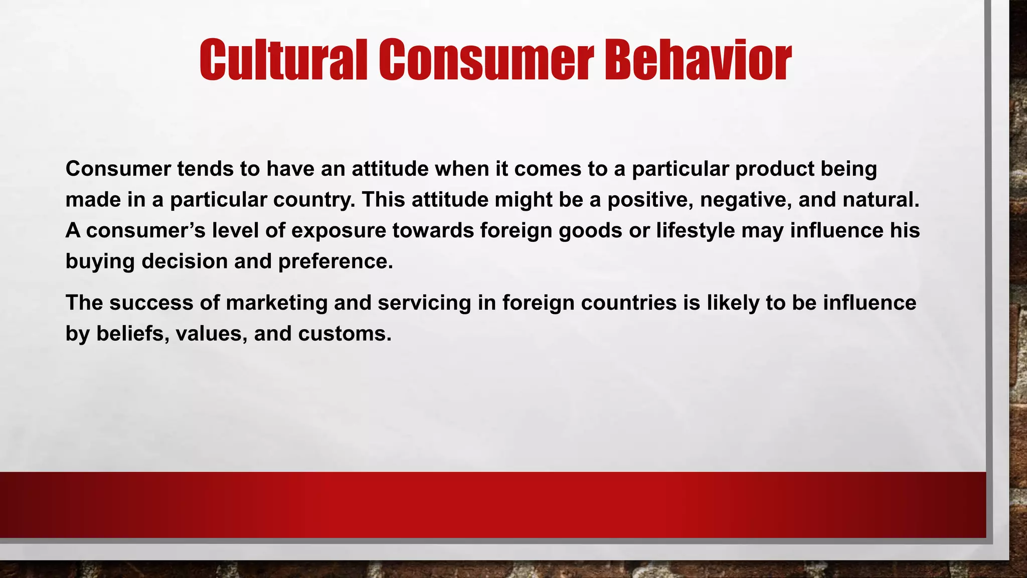 Culture & consumer behavior | PPTX