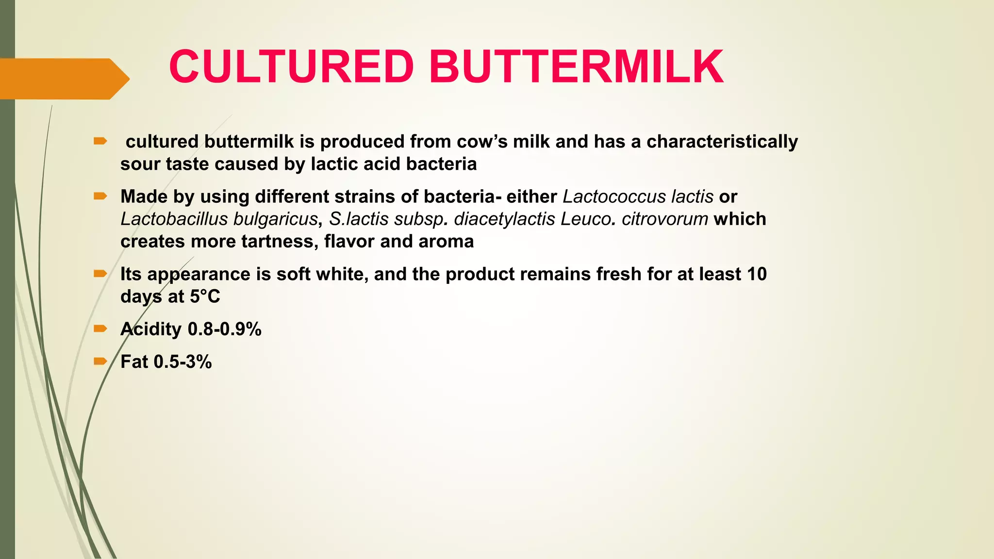 Culture dairy and cream Production | PPTX