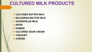 Culture dairy and cream Production | PPTX