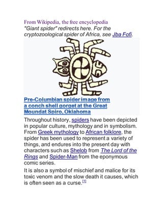 Culture depictions for spider . | DOCX