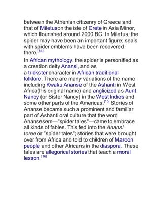 Culture depictions for spider . | DOCX