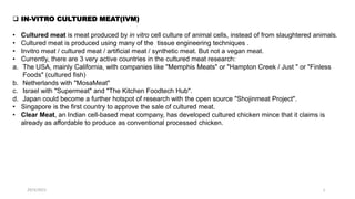 In vitro meat ppt | PPTX