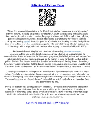 Culture Essays | PDF