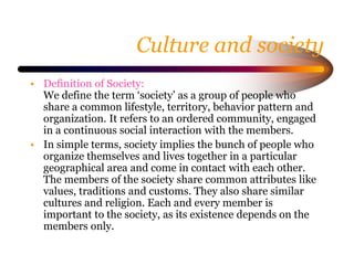 introduction to culture and society | PPTX