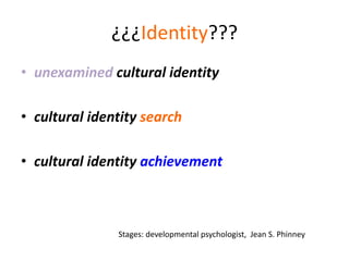 Culture & Identity & Personality: Univ. BCN class presentation | PPT
