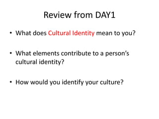 Culture & Identity & Personality: Univ. BCN class presentation | PPT