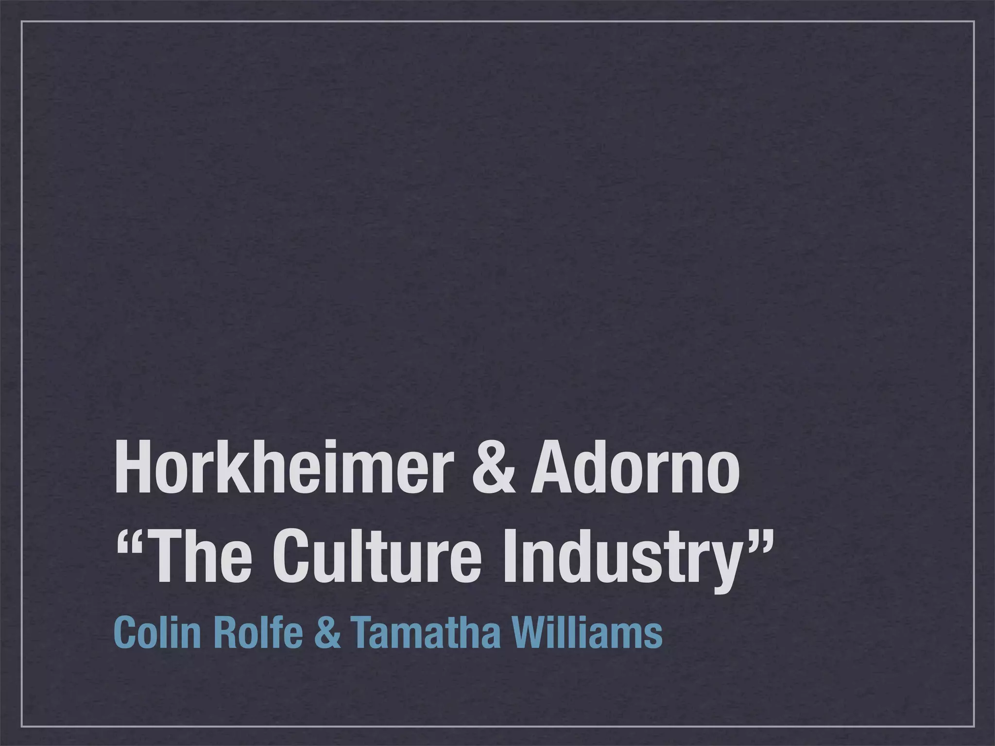 Culture industry powerpoint | PDF