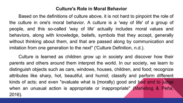 CULTURE IN_MORAL BEHAVIOR.pptx | Parenting Children Aged 4-11 | Parenting