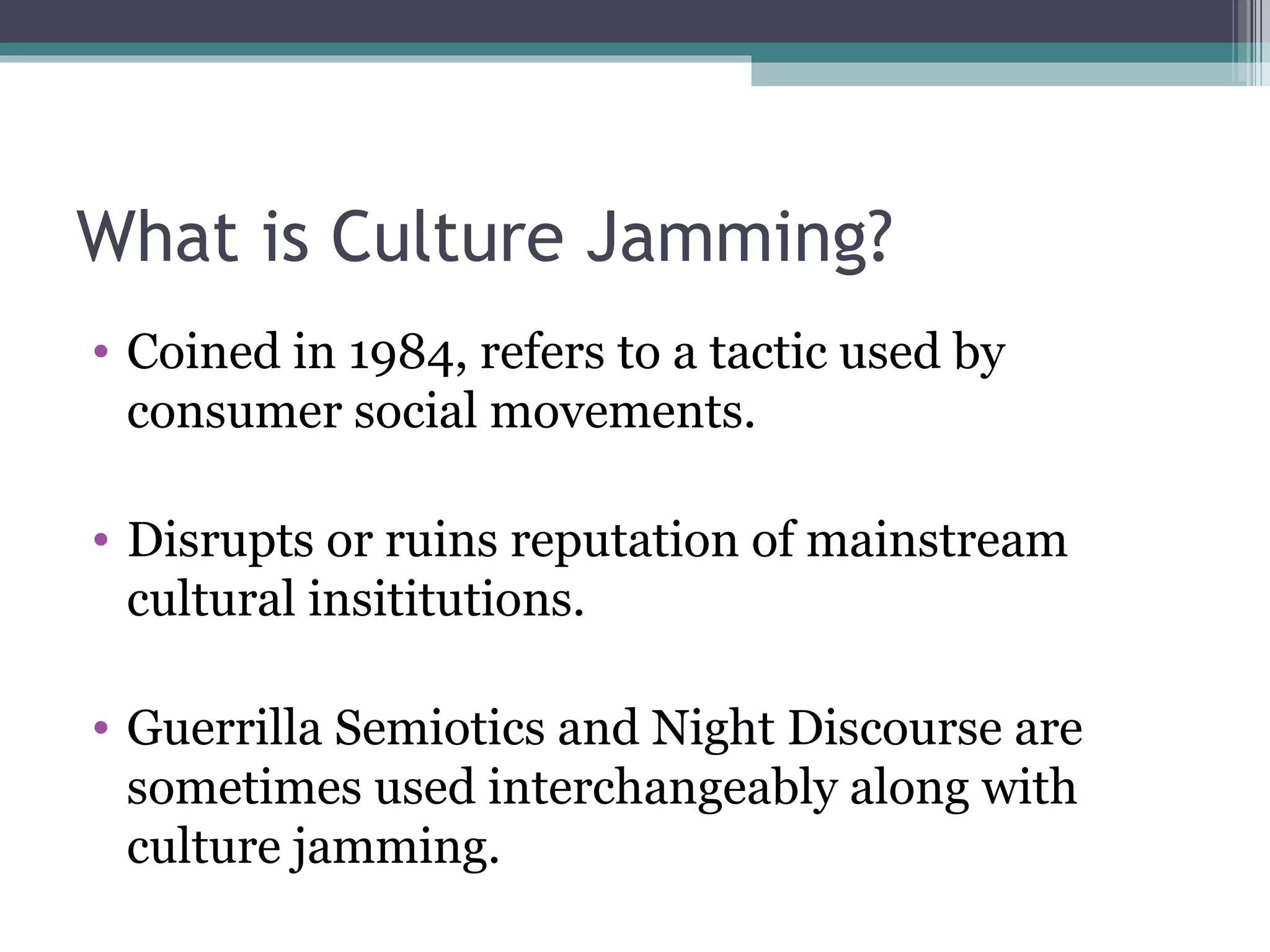 Introduction to Culture Jamming | PPT