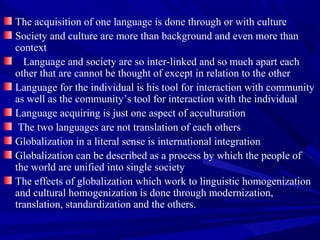 Culture,Language,anld Globalization | PPT