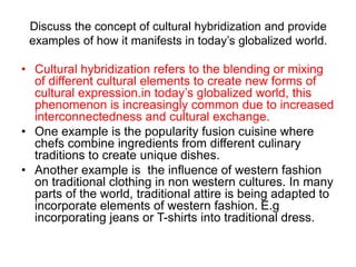 CULTURE LONG ANSWER QUESTIONS BY SOCIOLOGY | PPTX | Science