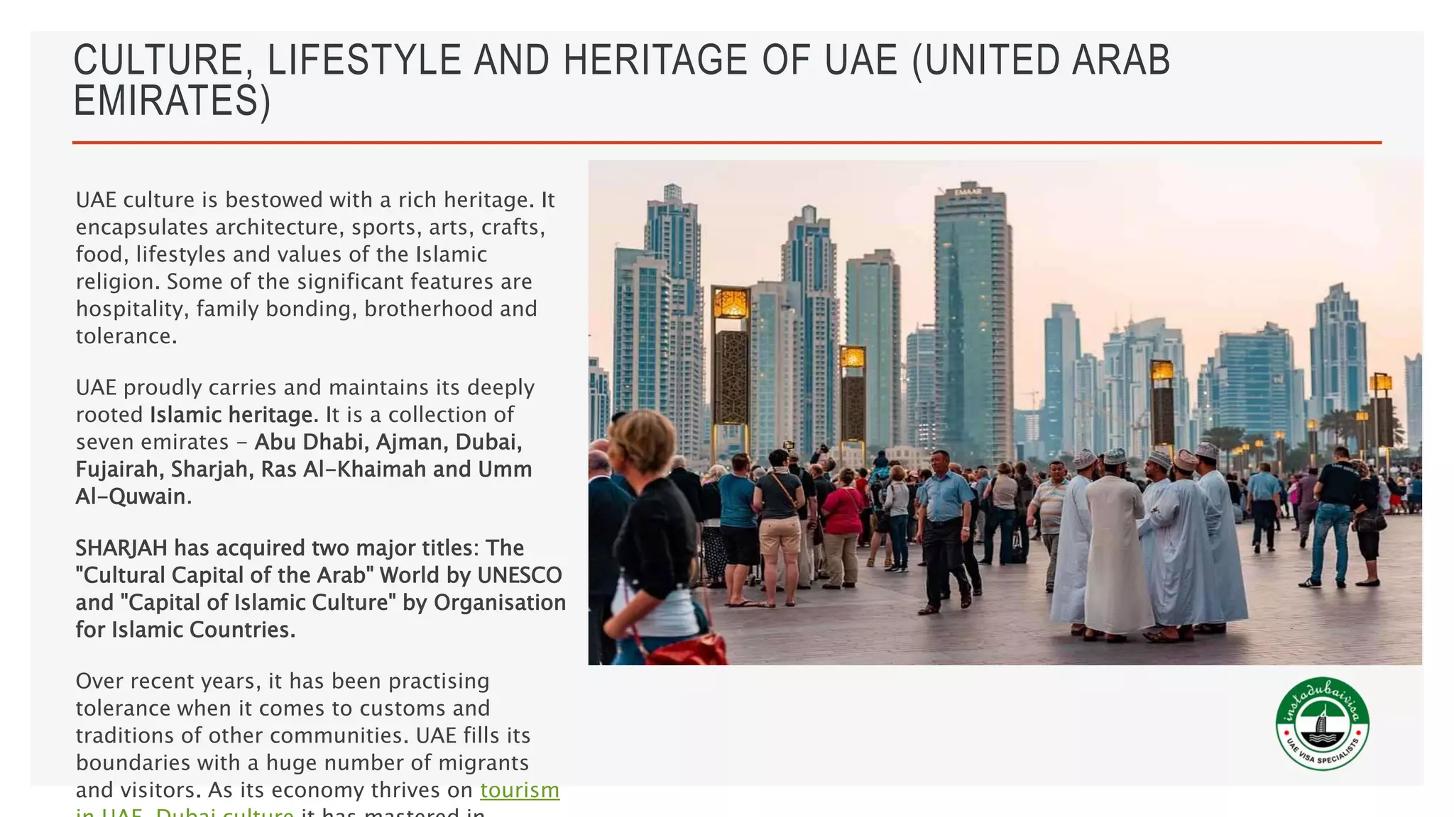 Culture, Lifestyle and Heritage of UAE (united arab emirates) | PPTX