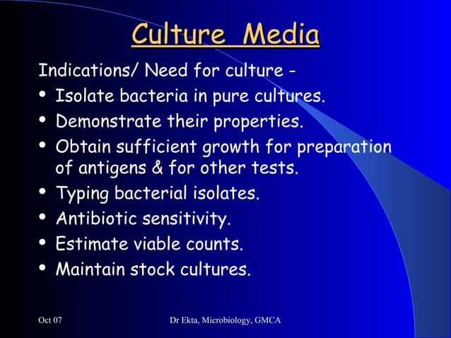 Types of Culture media | PPT