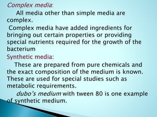 Culture media to grow organisms from infected material to identify the ...