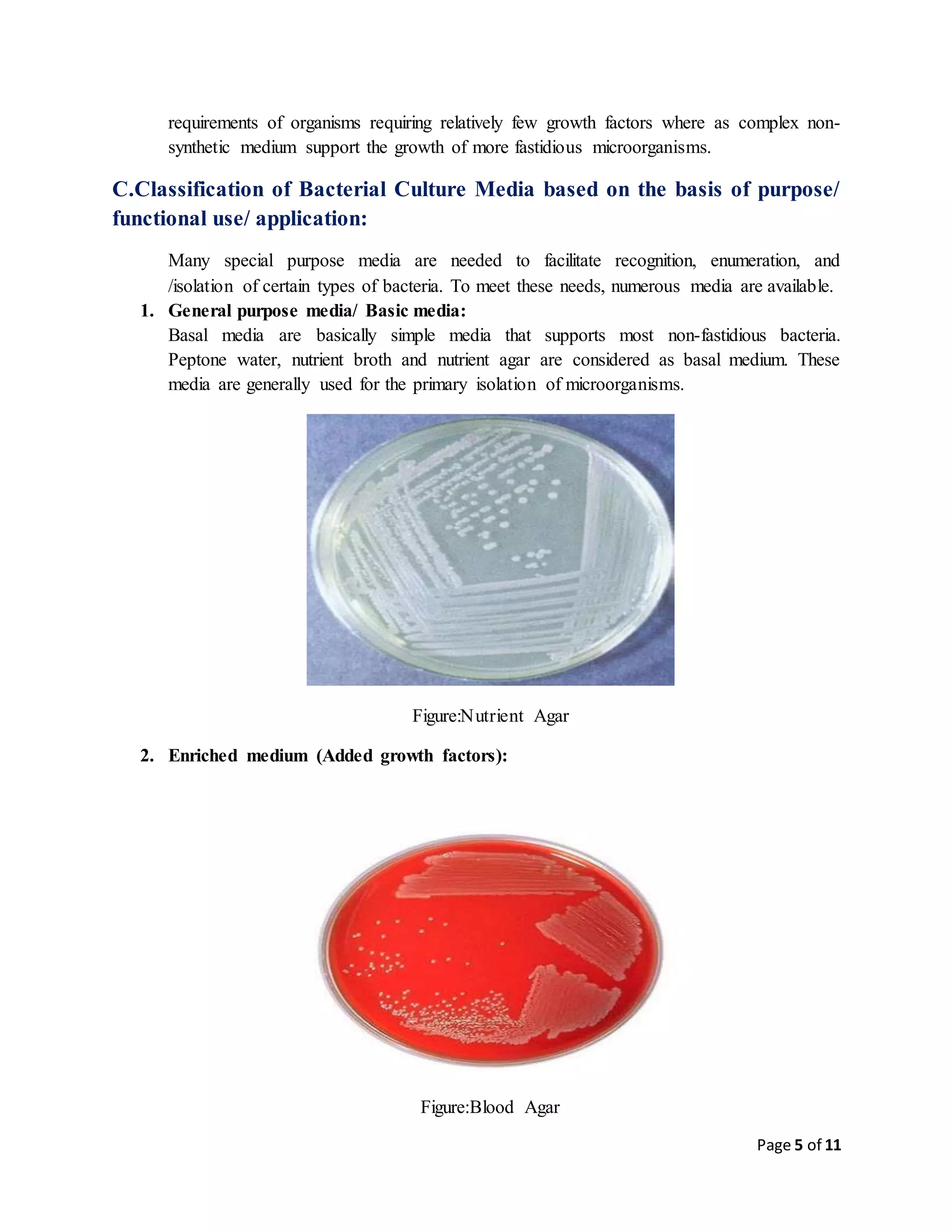 Culture media for culturing microorganisms | DOCX