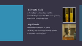 Culture media | PPTX | Chemistry | Science