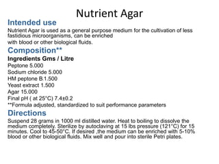 Culture media | PPTX | Chemistry | Science