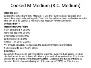 Culture media | PPTX | Chemistry | Science
