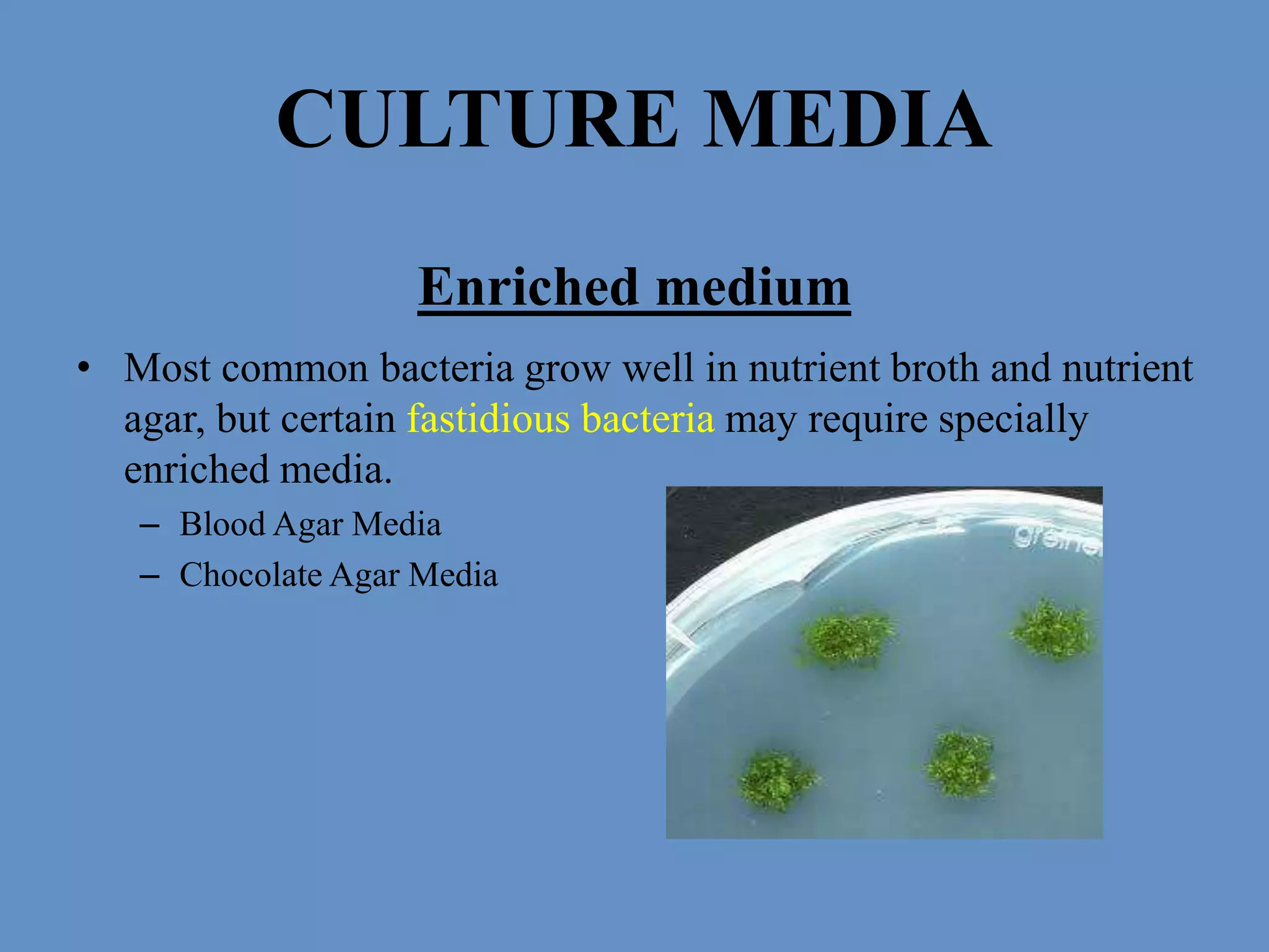 Culture media & its types with examples | PPTX