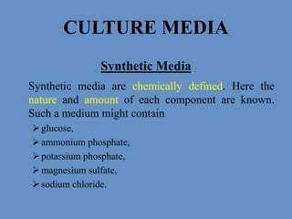 Culture media & its types with examples | PPT