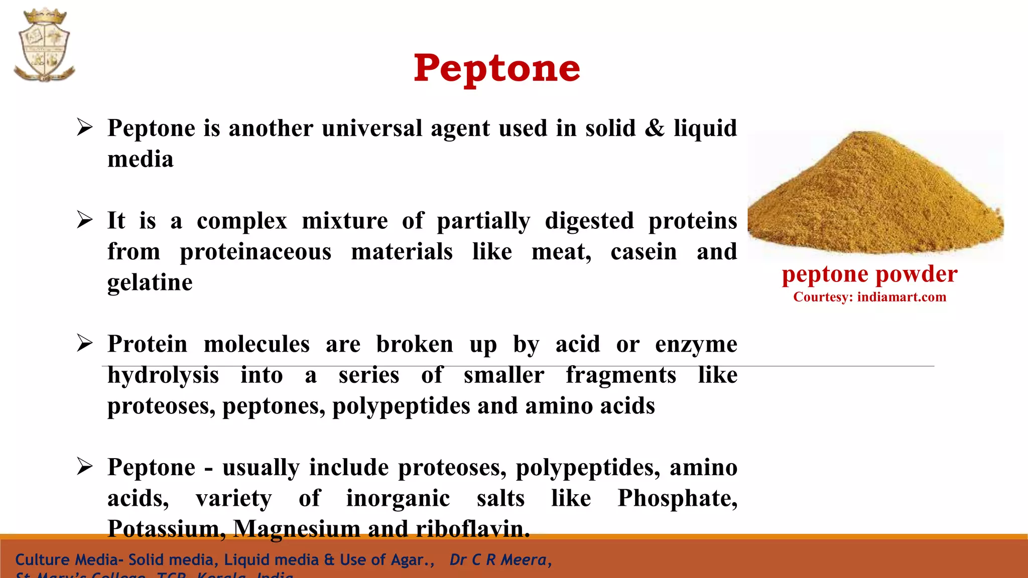 Culture media solid, liquid, use of agar | PPTX
