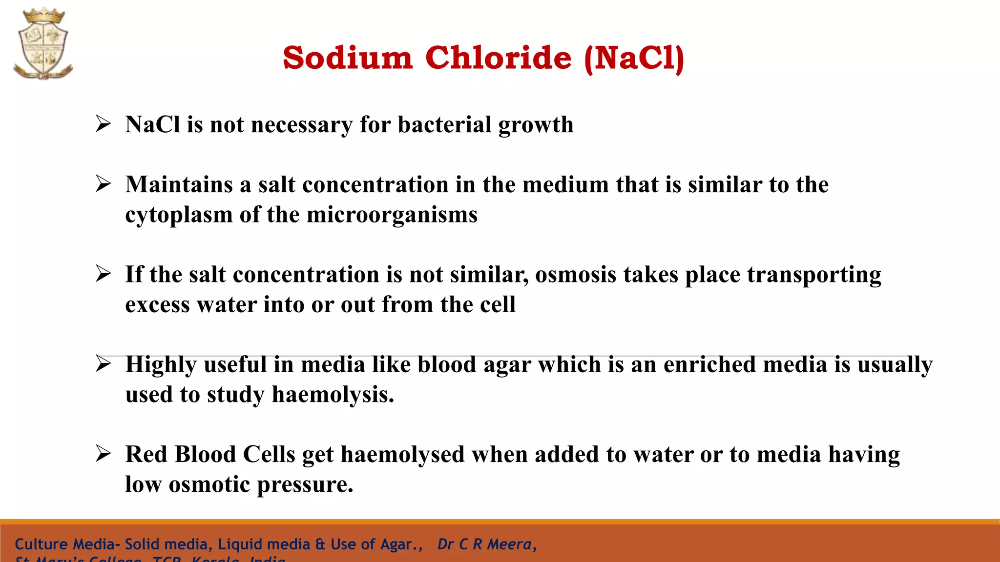 Culture media solid, liquid, use of agar | PPTX