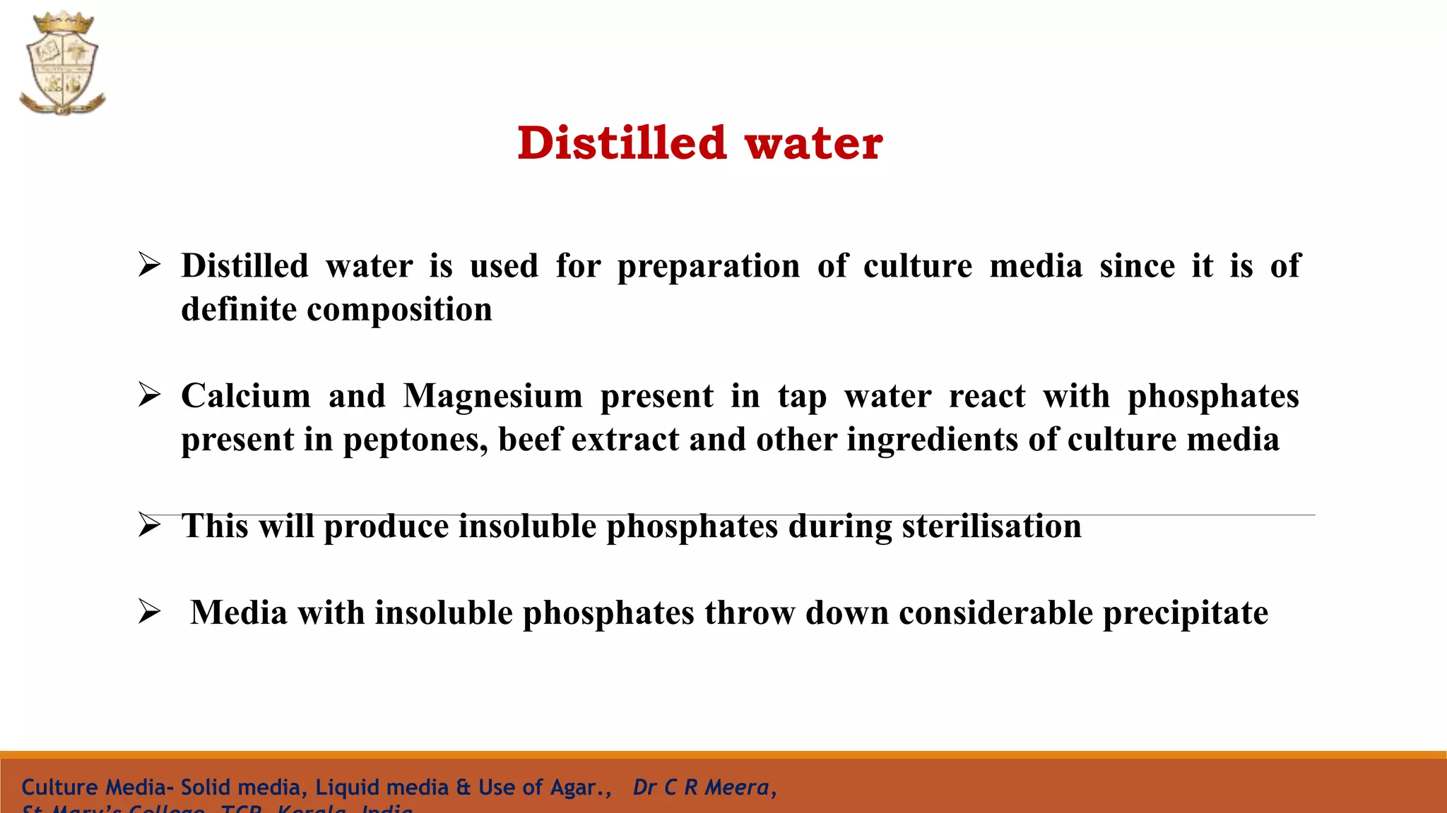 Culture media solid, liquid, use of agar | PPTX