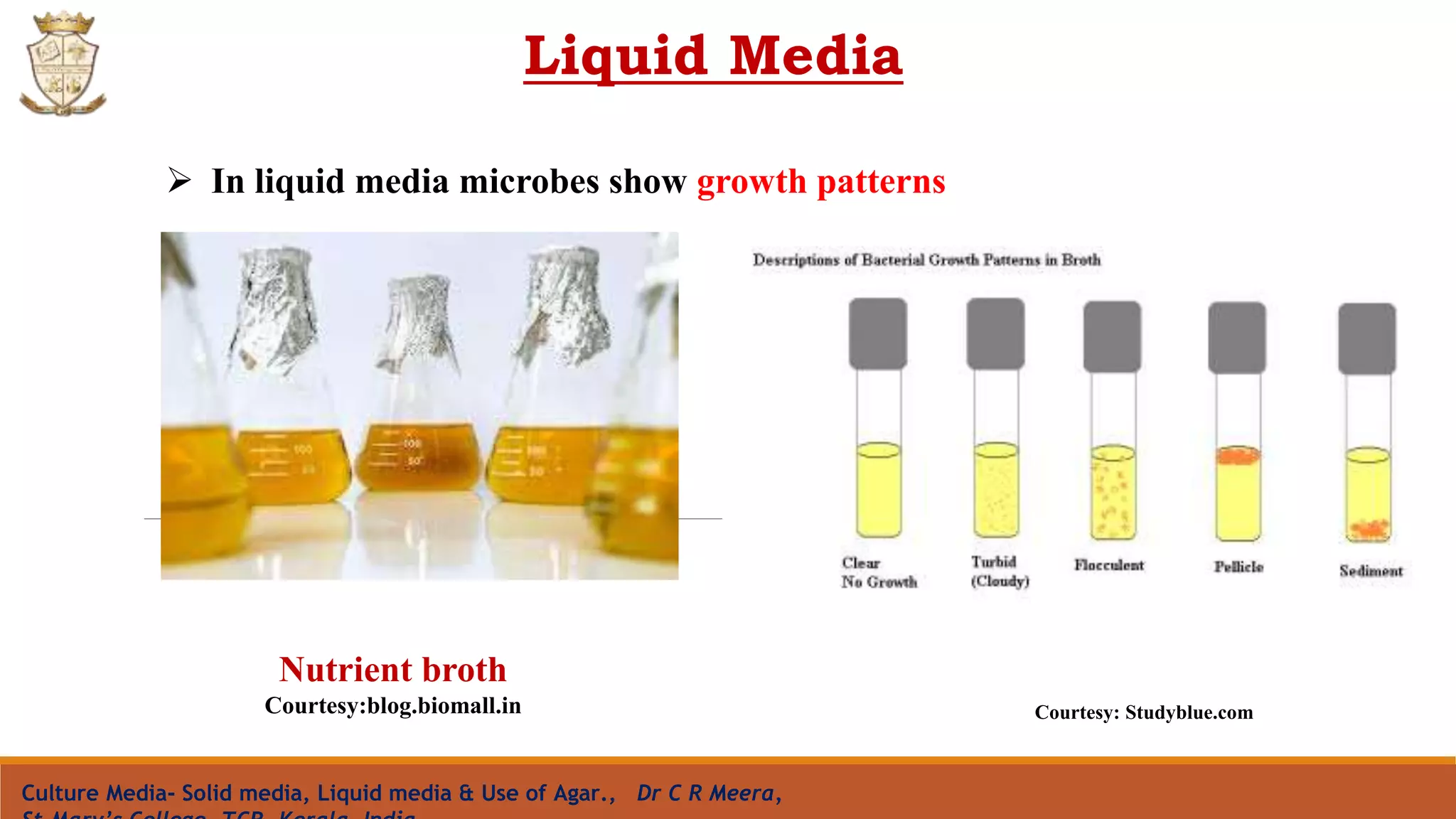 Culture media solid, liquid, use of agar | PPTX