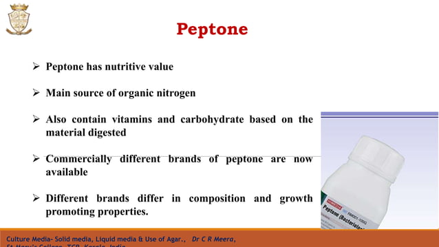 Culture media solid, liquid, use of agar | PPTX | Agriculture | Industries